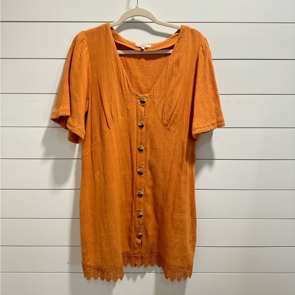 Chelsea & Violet | Dresses | Chelsea Violet Orange Buttondown Dress ...